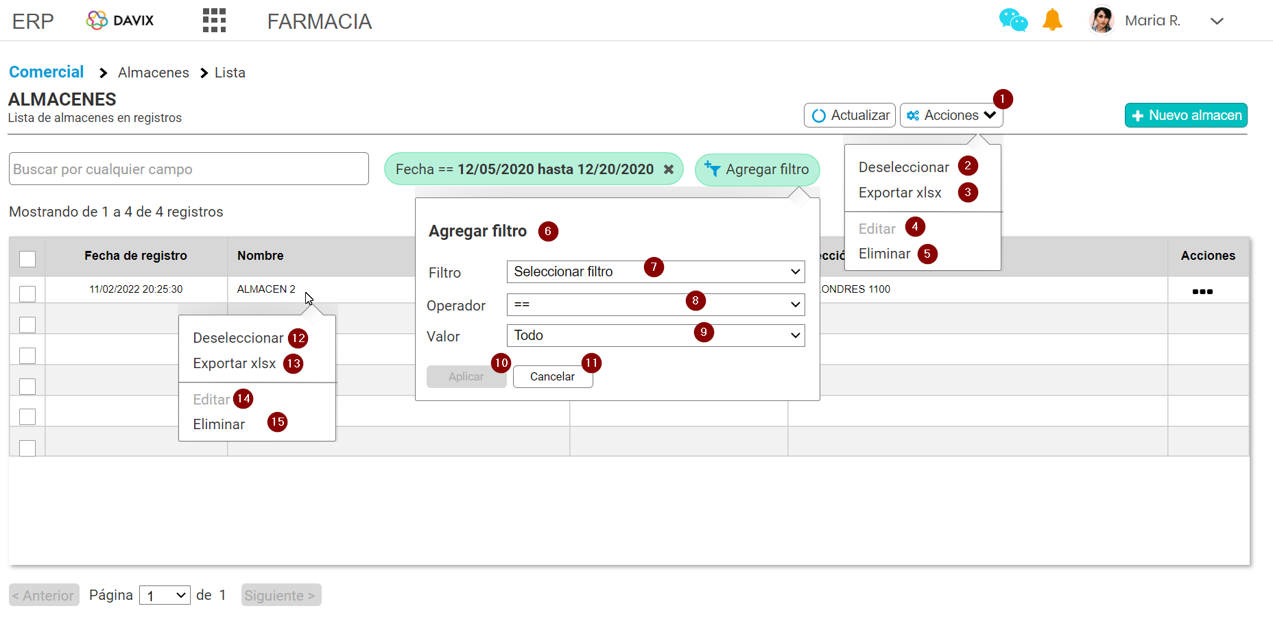 Lista de almacenes – SYSLACSDEV DOCS