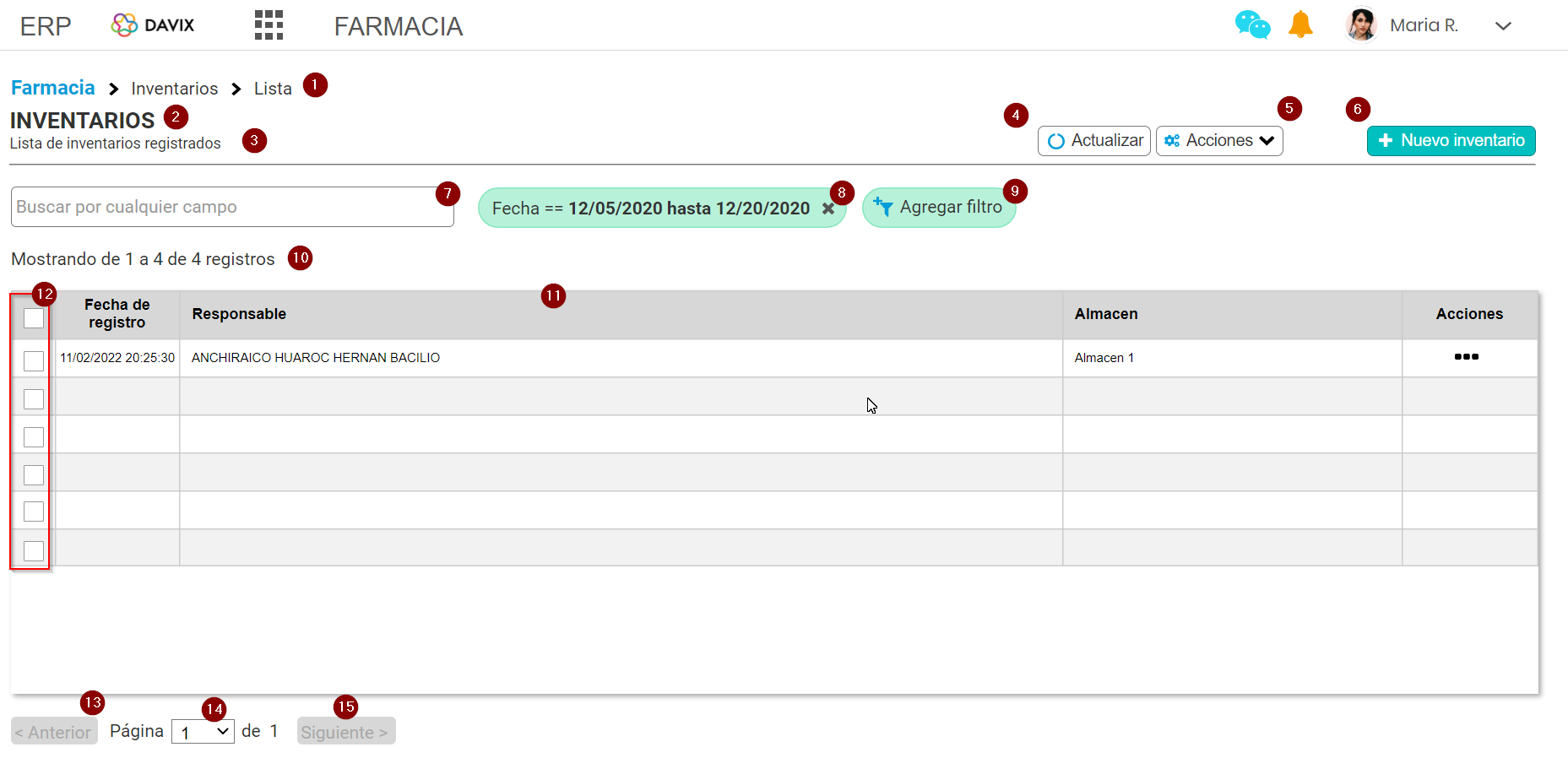 Lista de inventarios – SYSLACSDEV DOCS