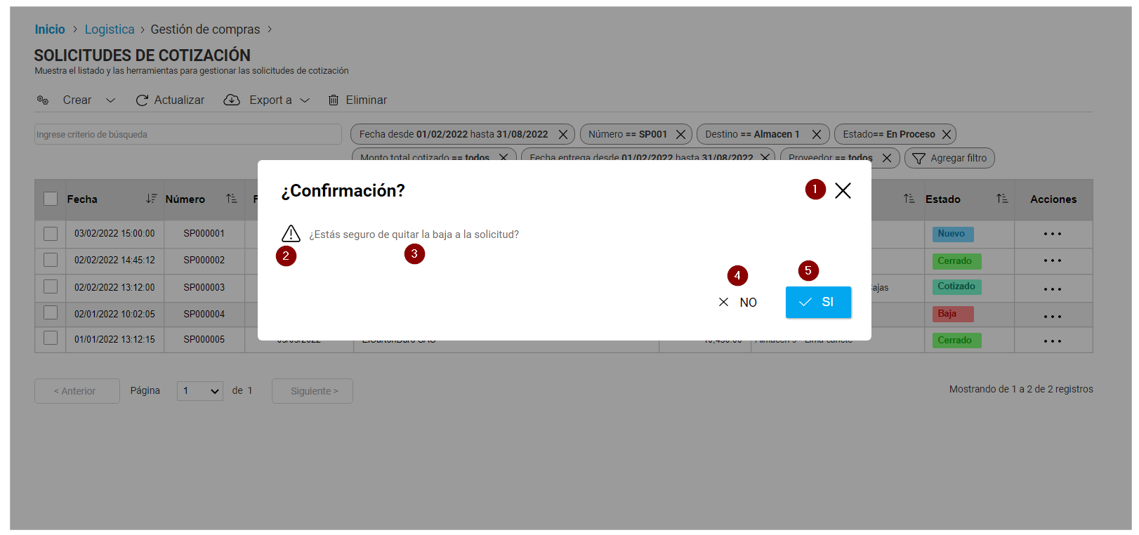Lista de solicitudes de cotizaciones – SYSLACSDEV DOCS